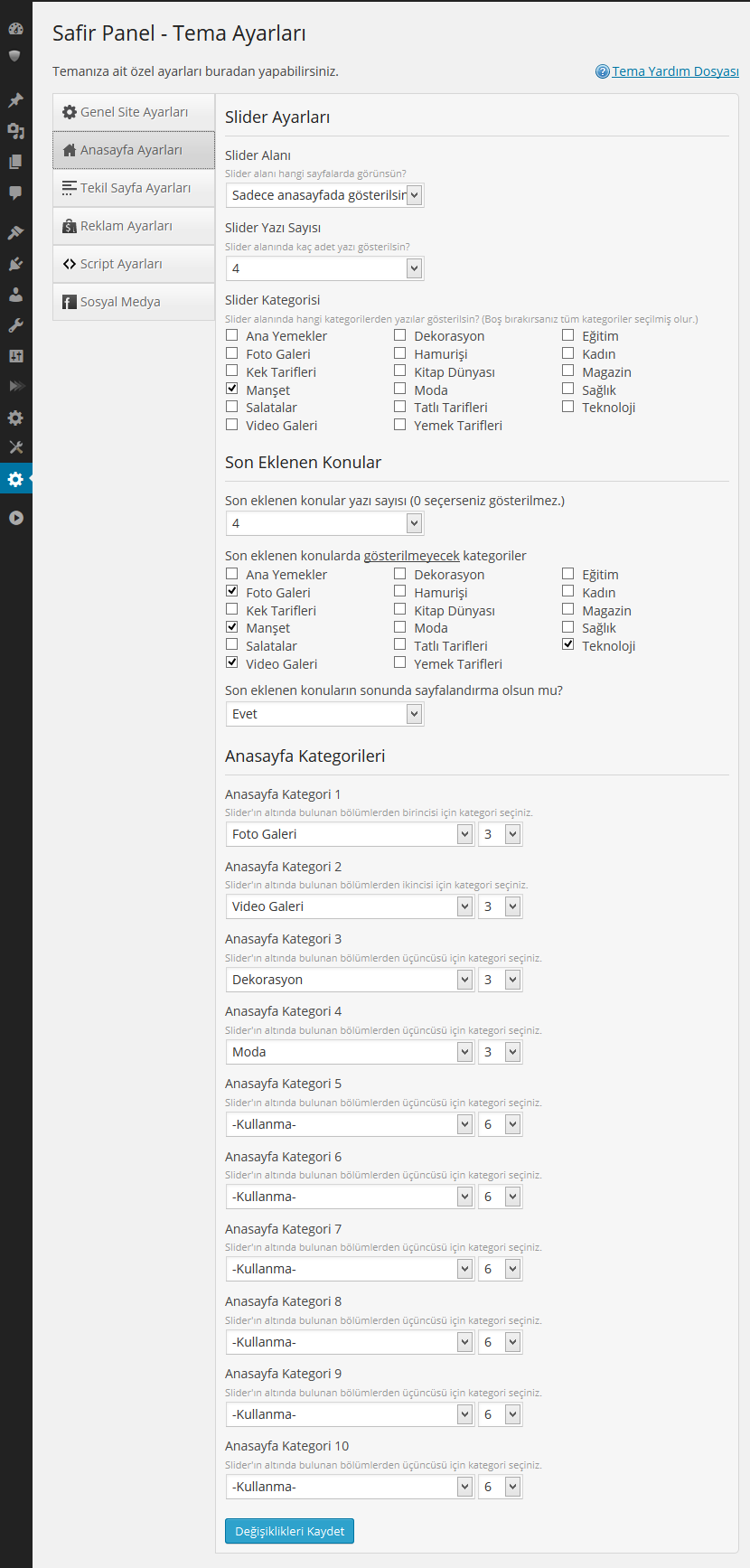 Admin2 Safirtema H zl Kaliteli Ve SEO Uyumlu Wordpress Temalar 